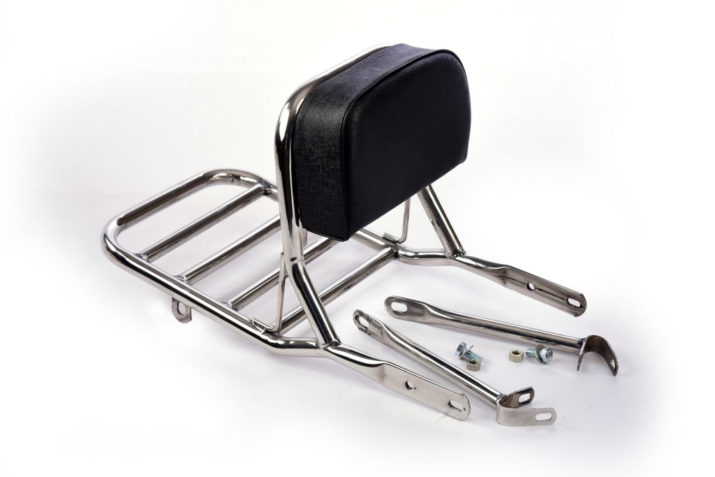 BULLET BACKREST WITH CARRIER PIPE IN STAINLESS STEEL - Bs Auto Accessories