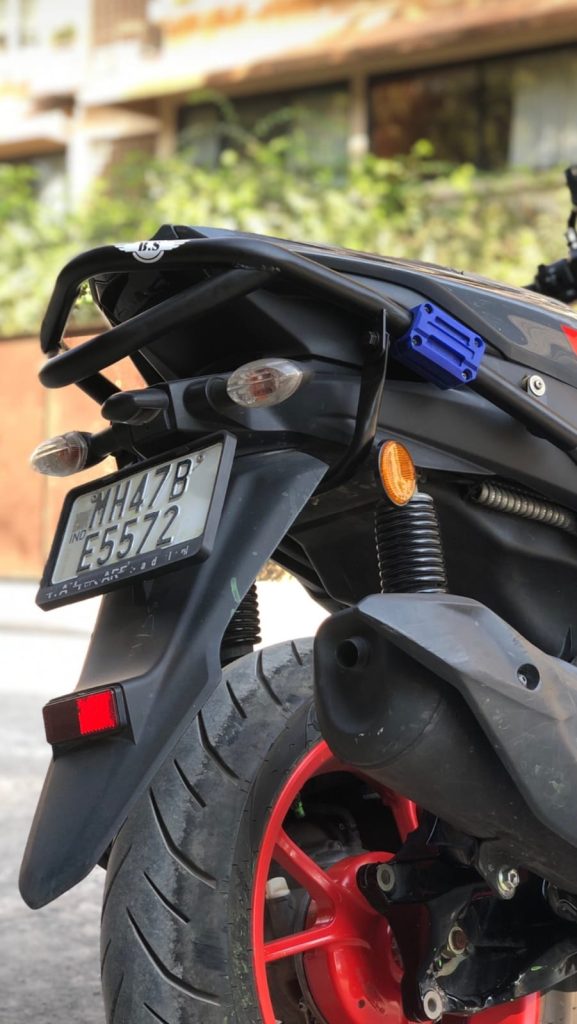 YAMAHA AEROX 155 SLIDER CRASH GUARD SET IN STAINLESS STEEL BLACK POWDER ...