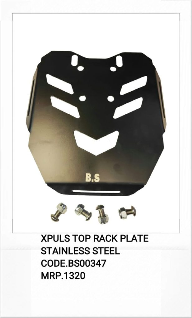 XPULSE TOP RACK PLATE STAINLESS STEEL BLACK COATED - Bs Auto Accessories